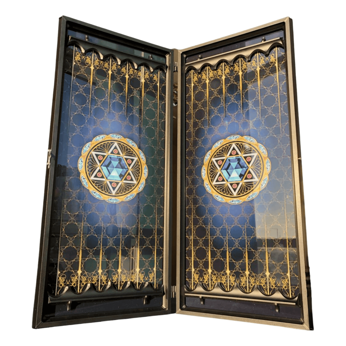 Glass Backgammon "Star Of David", Stylish Backgammon Board